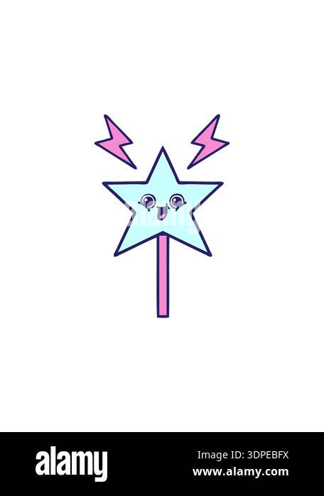 starburst effect animation of cartoon of a magic wand Stock Video ...