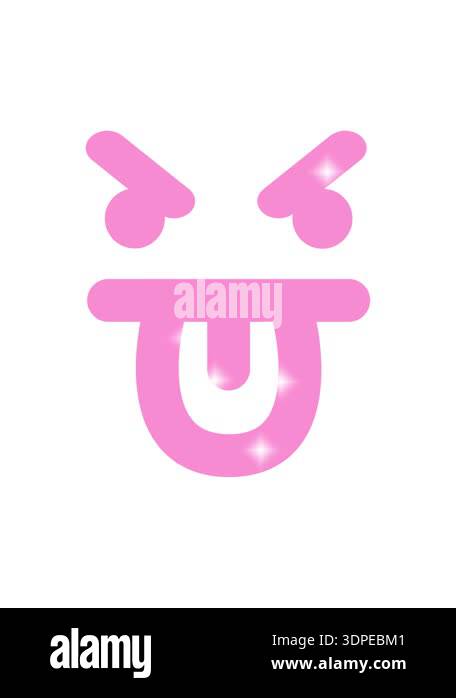 glitter effect animation of mean face sticking out tongue icon Stock ...