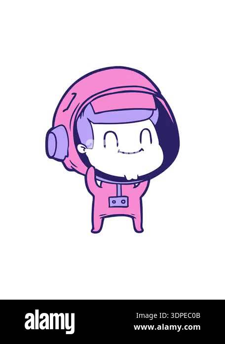 shivering motion animation of happy cartoon astronaut man Stock Video ...