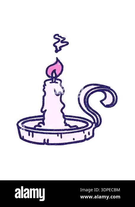 shivering motion animation of Candle Holder Chalk Drawing Stock Video ...