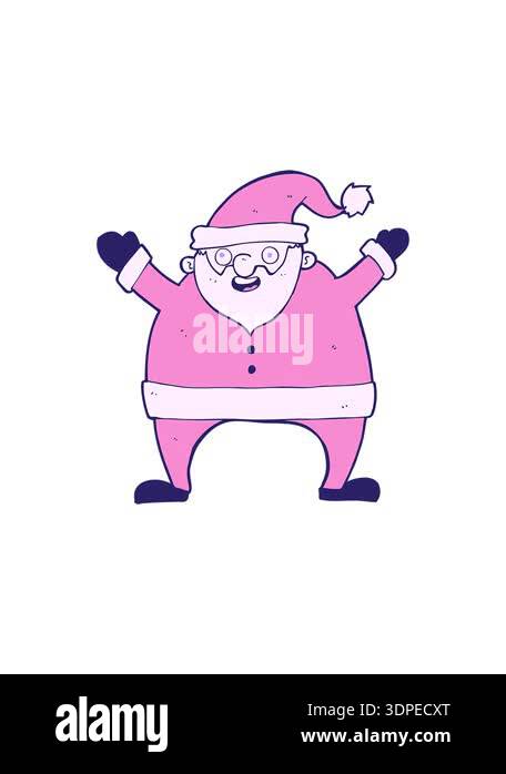 popping motion animation of santa claus retro cartoon Stock Video ...