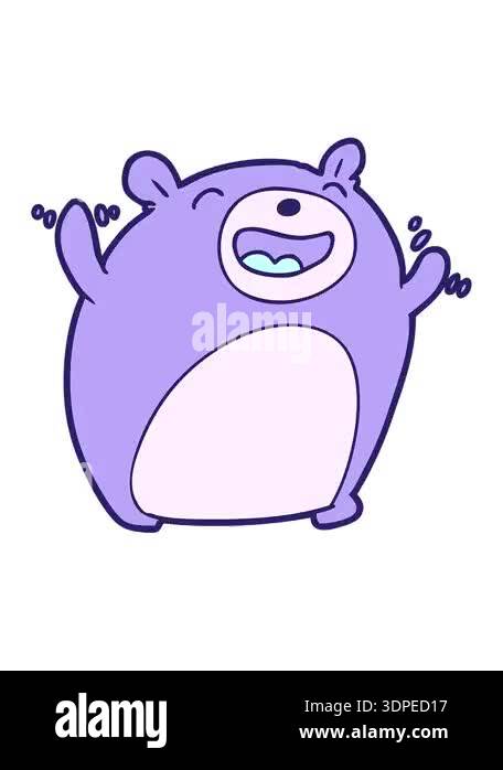shivering motion animation of cartoon bear laughing Stock Video Footage ...