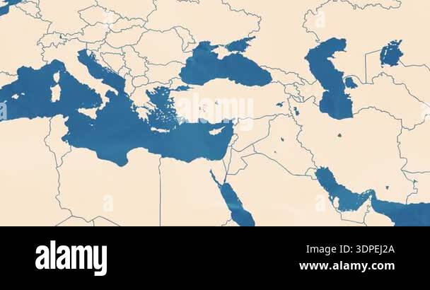 Beautiful zoom in of a turkey map with most important cities and ...