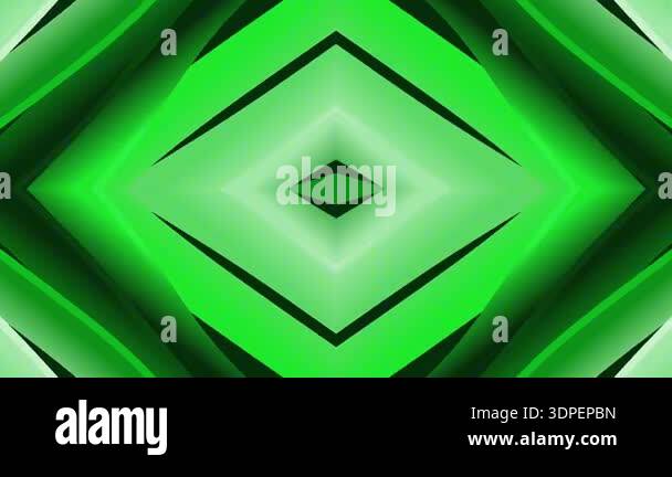 High-quality 4k green silk-textured geometric diamond shapes pulse in a ...