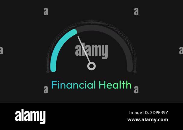 Financial health meter illustration showing economic stability and ...