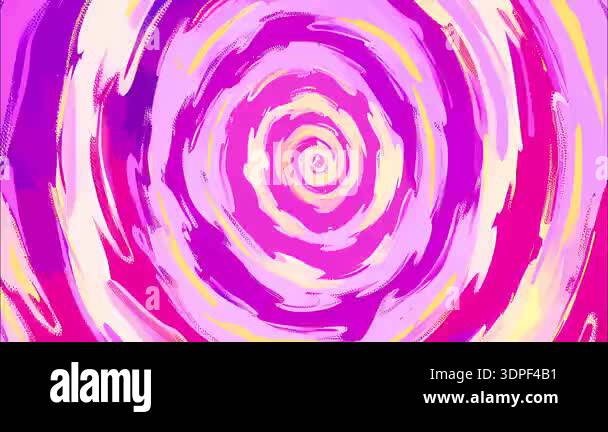 Pink and white liquid spiral vortex, abstract paint swirl tunnel ...