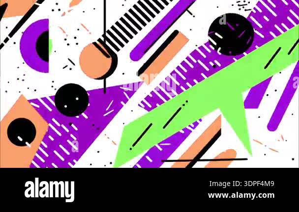 Abstract 2D animation pattern, vector flat style geometric composition ...