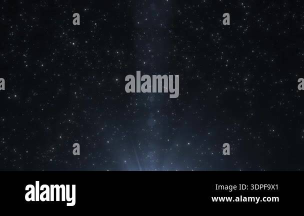 Deep space starfield with glowing particles and subtle light rays ...