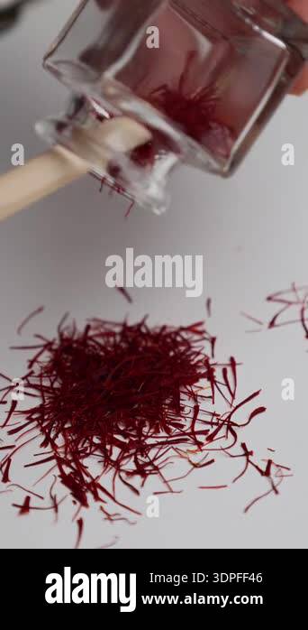 Saffron threads jar. macro photography of saffron spice. High quality ...