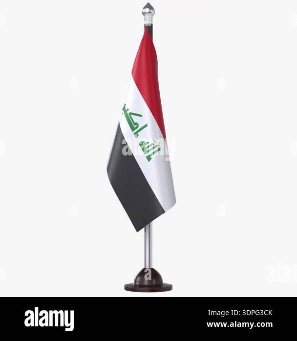 Iraq Flag Stand Turnaround, High quality realistic 3D Video render ...