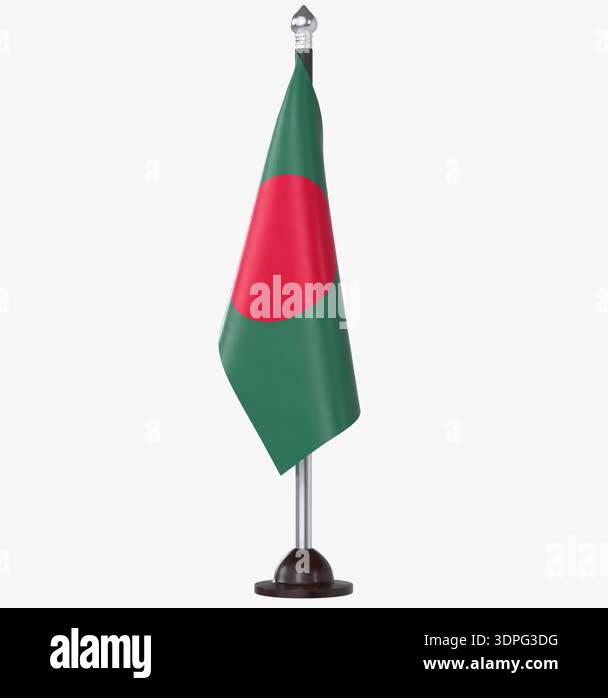 Bangladesh Flag Stand Turnaround, High quality realistic 3D Video ...