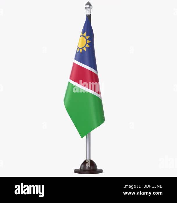 Namibia Flag Stand Turnaround, High quality realistic 3D Video render ...