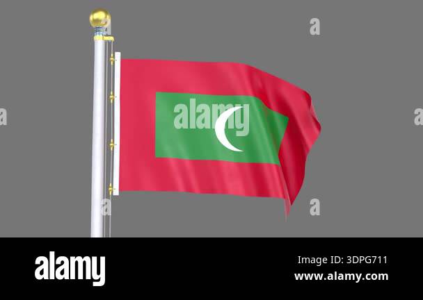 Maldives Animated flag Closup, High quality realistic 3D Video render ...