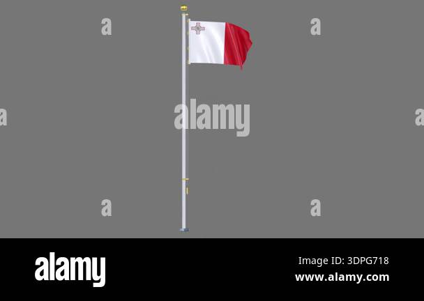Malta Animated flag, High quality realistic 3D Video render which ...