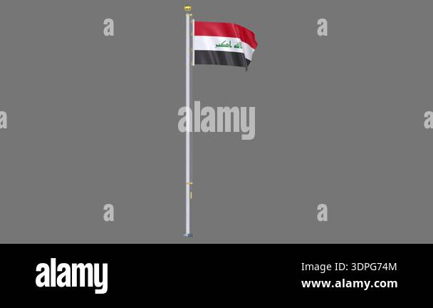 Iraq Animated flag, High quality realistic 3D Video render which ...
