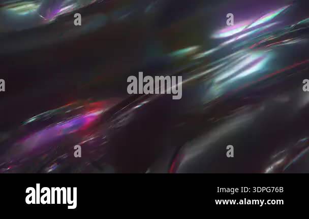 Dark chromatic glitch streaks, cyber reflective light trails, prismatic ...