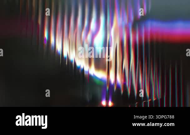 Vertical chromatic light beams, iridescent prism flare, holographic ...