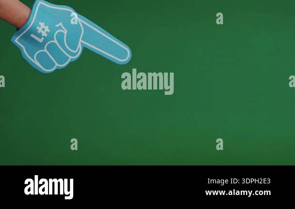 Teal Foam Finger Pointing Green Backdrop, Directional Prop Indicating ...