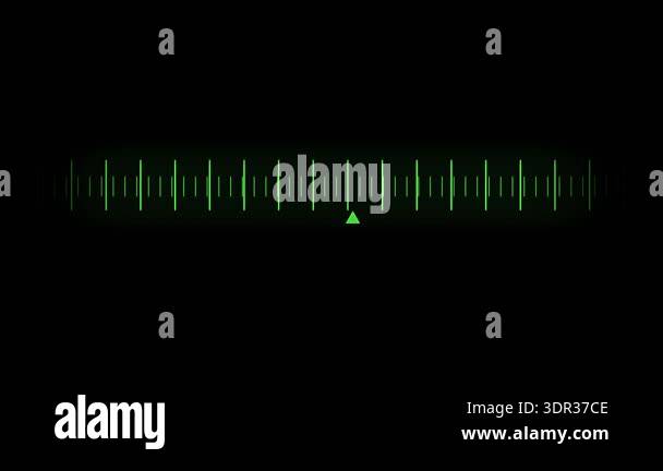 Animation of vintage radio waves display on black background. colour ...