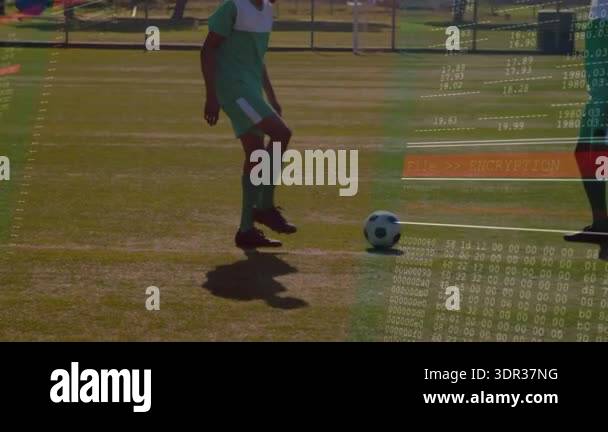 Green player tapping ball invoking encryption code during tech drill ...