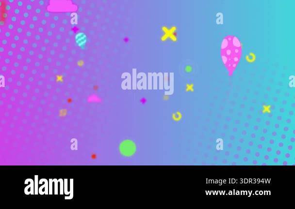Animation of colorful moving graphics over white background. colour ...