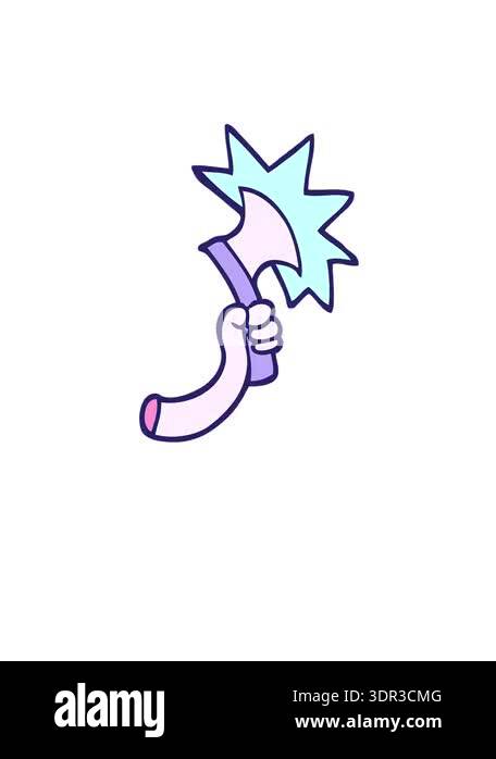 rise and float animation of hand drawn doodle style cartoon arm with ...