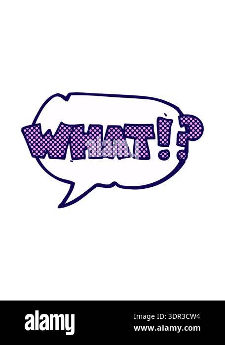 neon light effect animation of freehand drawn comic book speech bubble ...
