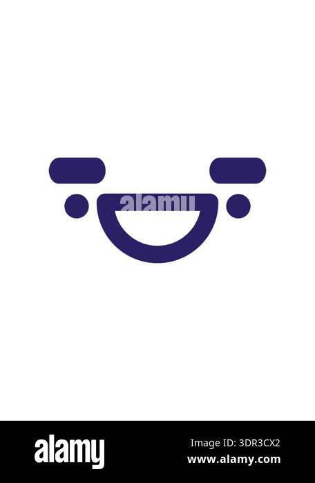attention grabbing animation of happy big eyebrow face icon Stock Video ...