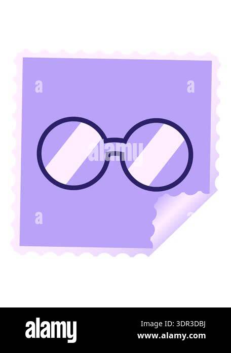 vibrating motion animation of spectacles graphic square sticker stamp ...