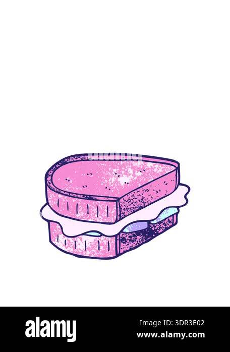 stretching up animation of cartoon doodle toasted sandwich Stock Video ...