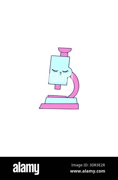 flashy sales animation of cute cartoon of a microscope Stock Video ...