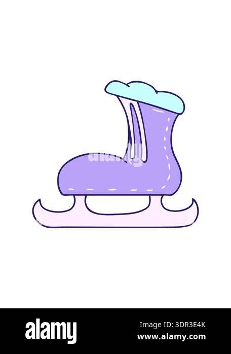 popping motion animation of cartoon doodle of an ice skate boot Stock ...