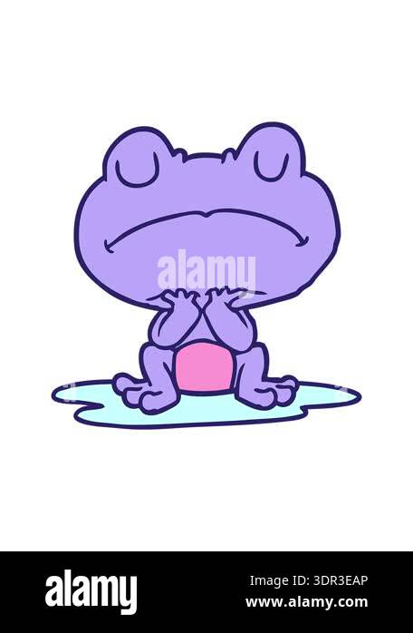 bobbing motion animation of cartoon frog in puddle Stock Video Footage ...