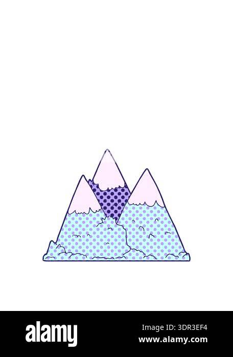 rise and float animation of cartoon mountains Stock Video Footage - Alamy