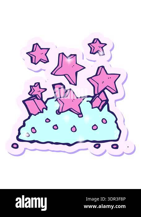 glitter effect animation of sticker of a cartoon pile of gold Stock ...