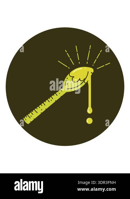 changing color animation of icon of a tattoo style spoonful of honey ...