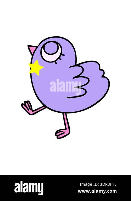 twinkling stars effect animation of hand drawn quirky cartoon yellow ...