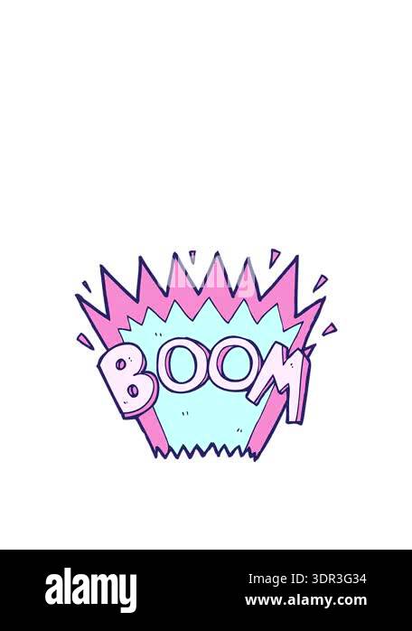 rise and float animation of cartoon comic book explosion Stock Video ...