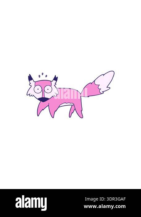 radioactive glowing animation of cartoon startled fox Stock Video ...