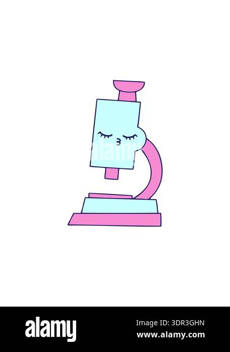 attention grabbing animation of cute cartoon of a microscope Stock ...