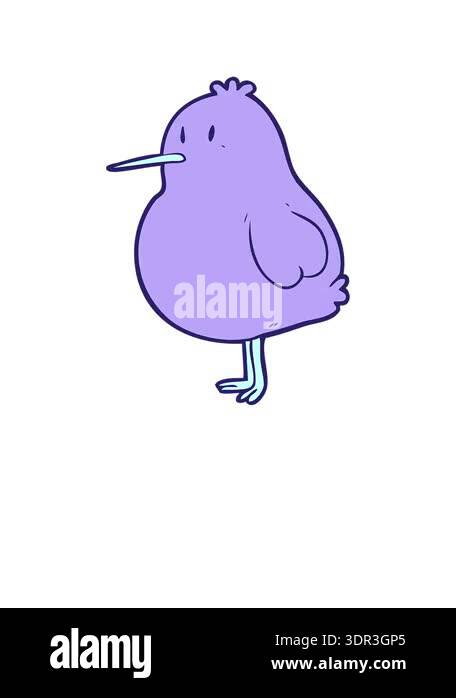 rise and float animation of cute cartoon kiwi bird Stock Video Footage ...