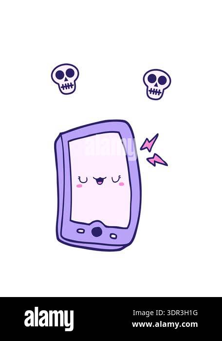 spinning skulls animation of cute cartoon mobile Stock Video Footage ...