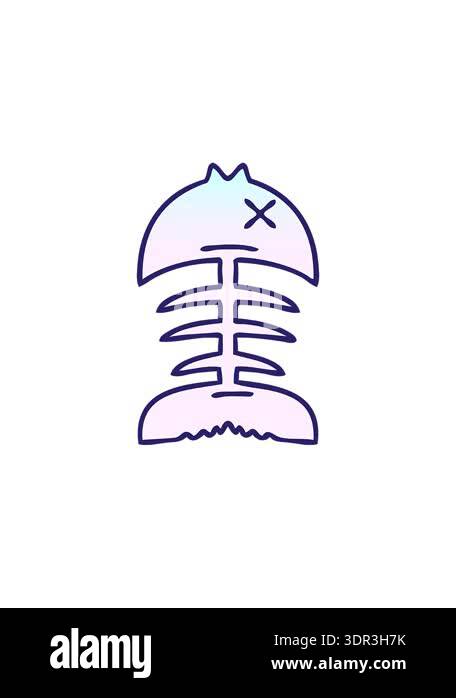 radioactive glowing animation of gradient shaded quirky cartoon dead ...