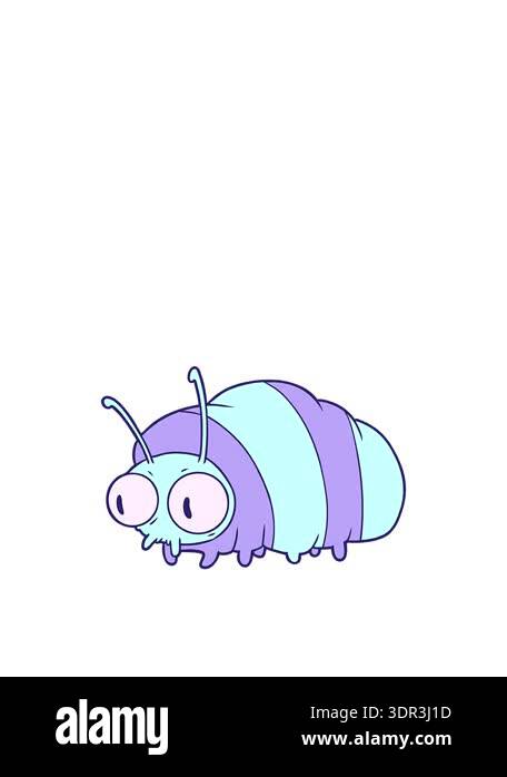 rise and float animation of fun cartoon bug Stock Video Footage - Alamy