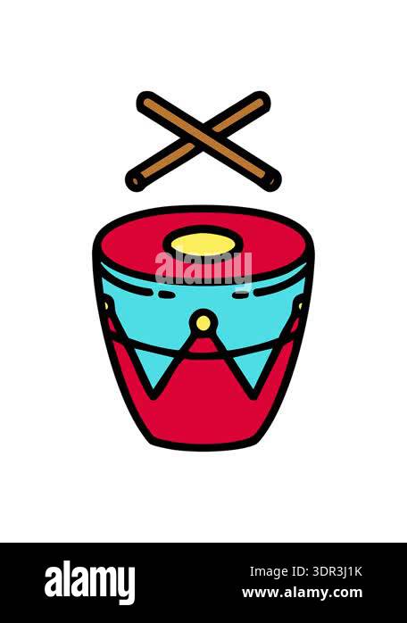 bobbing motion animation of traditional brazilian drum percussion ...