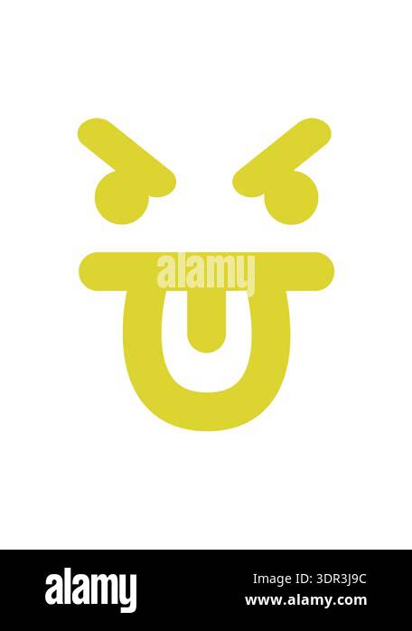 changing color animation of mean face sticking out tongue icon Stock ...
