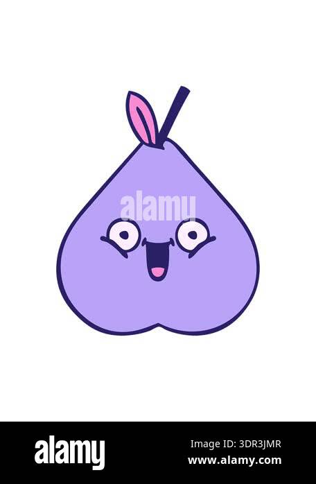 bob and pause animation of cartoon of a green pear drawing Stock Video ...