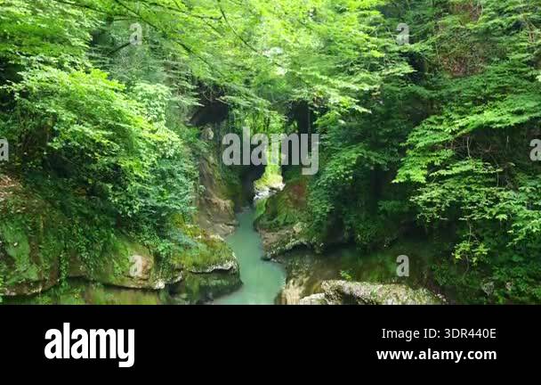 Martvili canyon in Georgia. Beautiful natural canyon with view of the ...