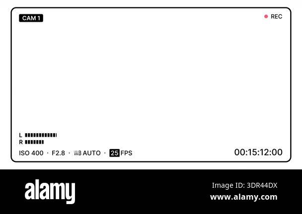 Modern camera screen recording overlay on white background with cam ...