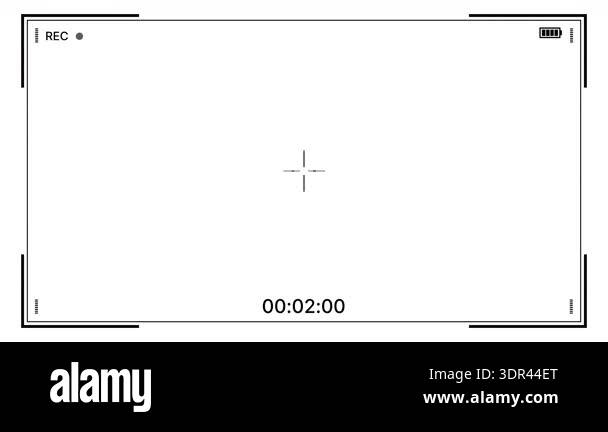 Minimal camcorder screen recording interface overlay on white ...